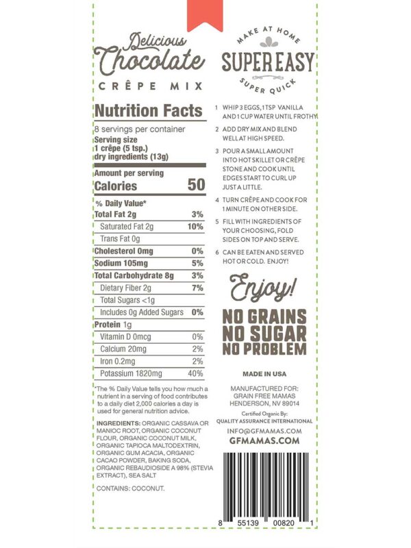 Chocolate Crepe Mix 4 Pack | Gluten Free | Grain Free Mama’s